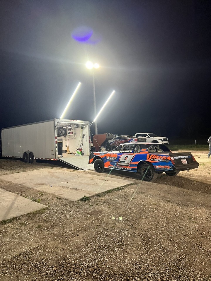 LED Pit Lights for Race Trailer – 10-Foot Poles, 20,000 Lumens – IMCA ...