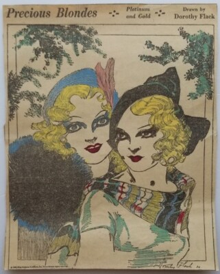 Precious Blondes 1932 Colored Pen & Ink Illustration by Dorothy Flack | eBay
