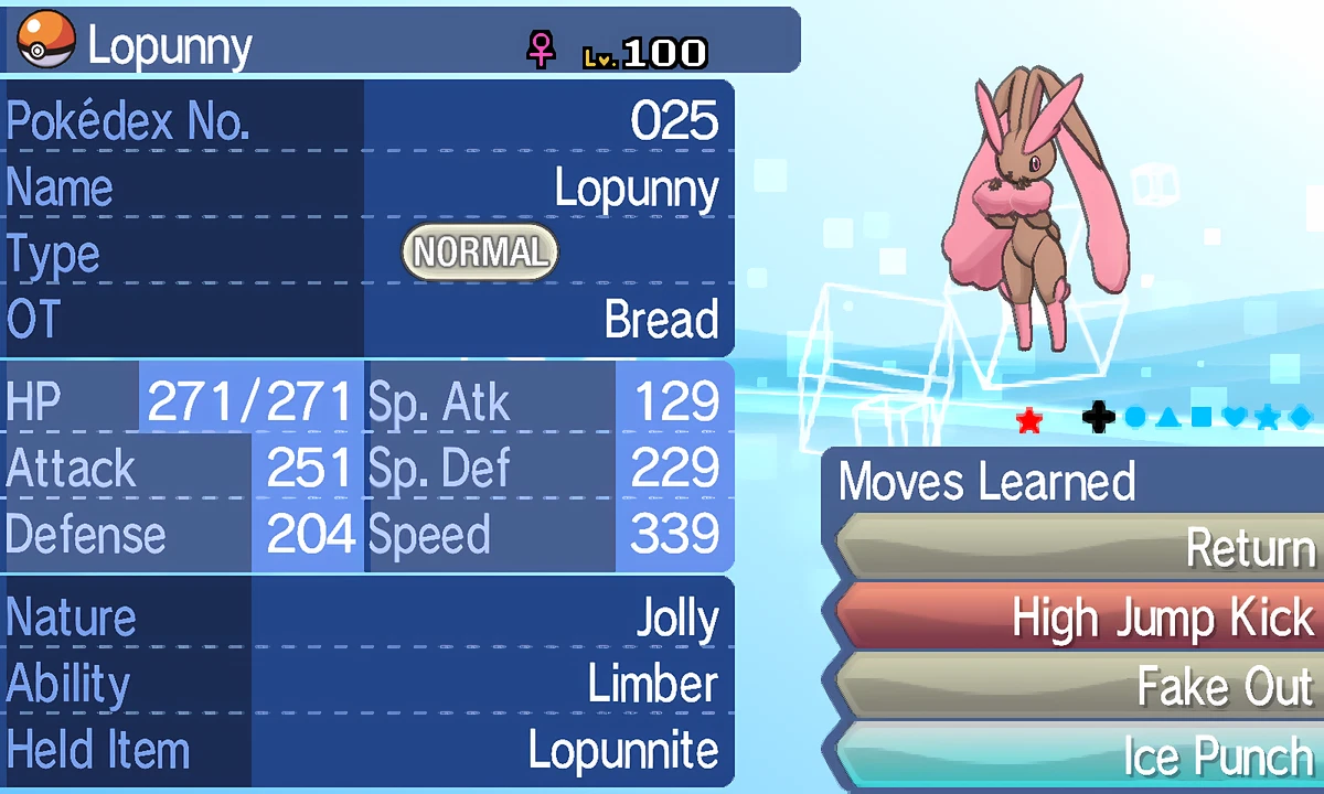 Shiny Lopunny Pokemon X