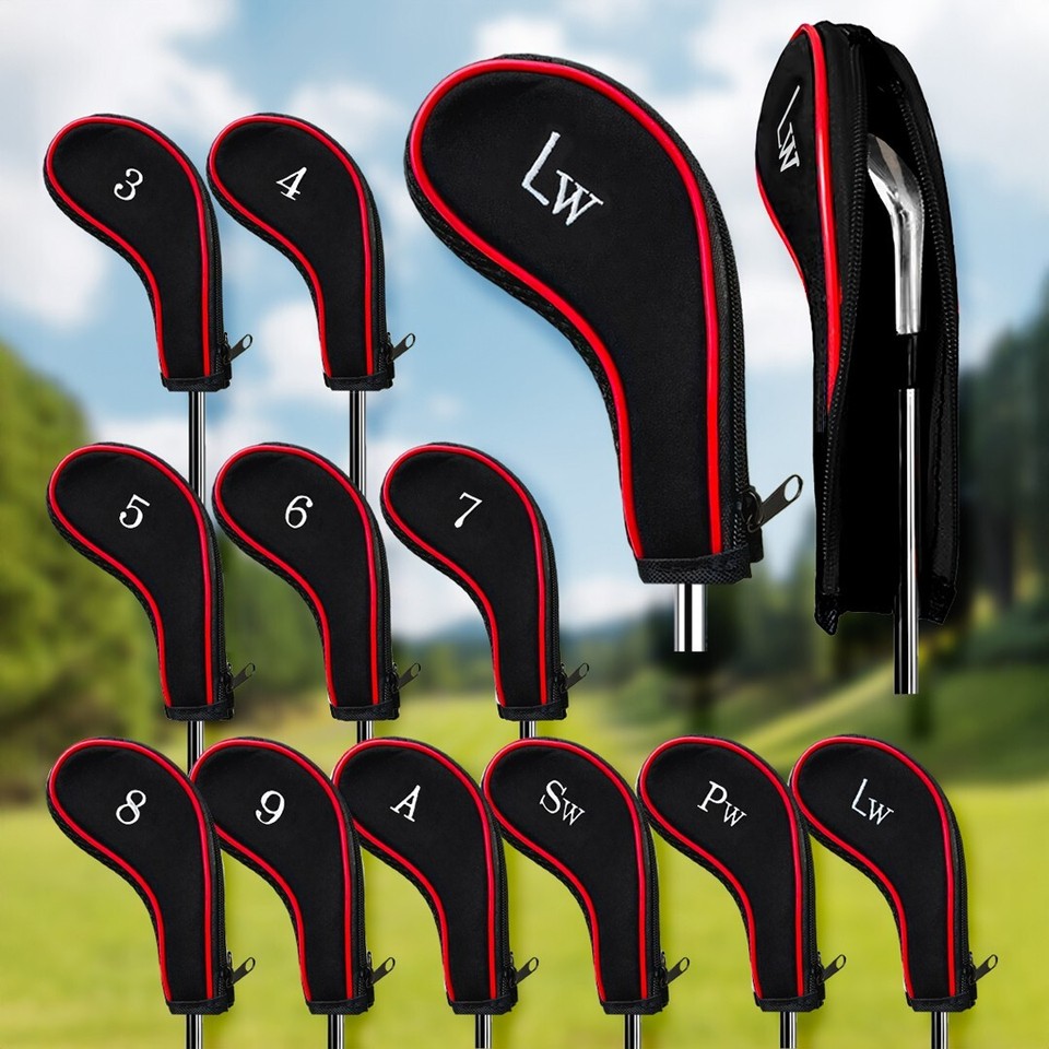 Golf Iron Head Covers Zippered 11pc Set 3-LW For LEFT & RIGHT Handed ...
