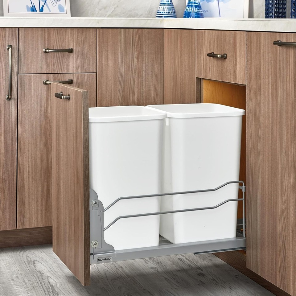 Rev-A-Shelf Double Pull Out Trash Can 27 Qt with Soft-Close, 53WC ...