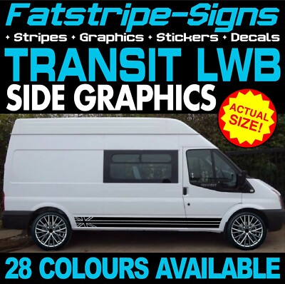 to fit FORD TRANSIT LWB GRAPHICS STICKERS STRIPES DECALS SPORT MK6 MK7 ...