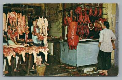 "Fresh Meat Shop" North Bridge Road SINGAPORE Vintage Food Stall Vendor ...