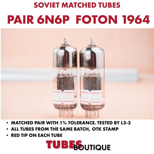 6n6p Tubes Foton Rare Redtip Otk Matched Tested Pair Ecc99 E182cc Ebay