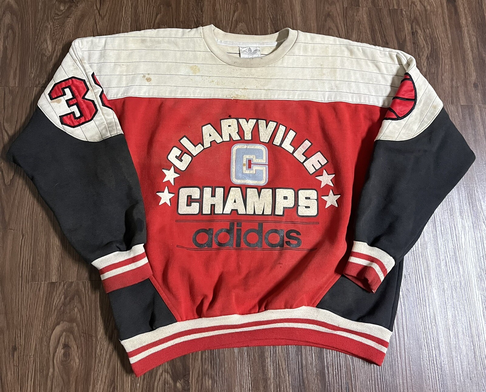 Vintage 80s Adidas Claryville Champs Sweatshirt Pullover Run DMC | eBay