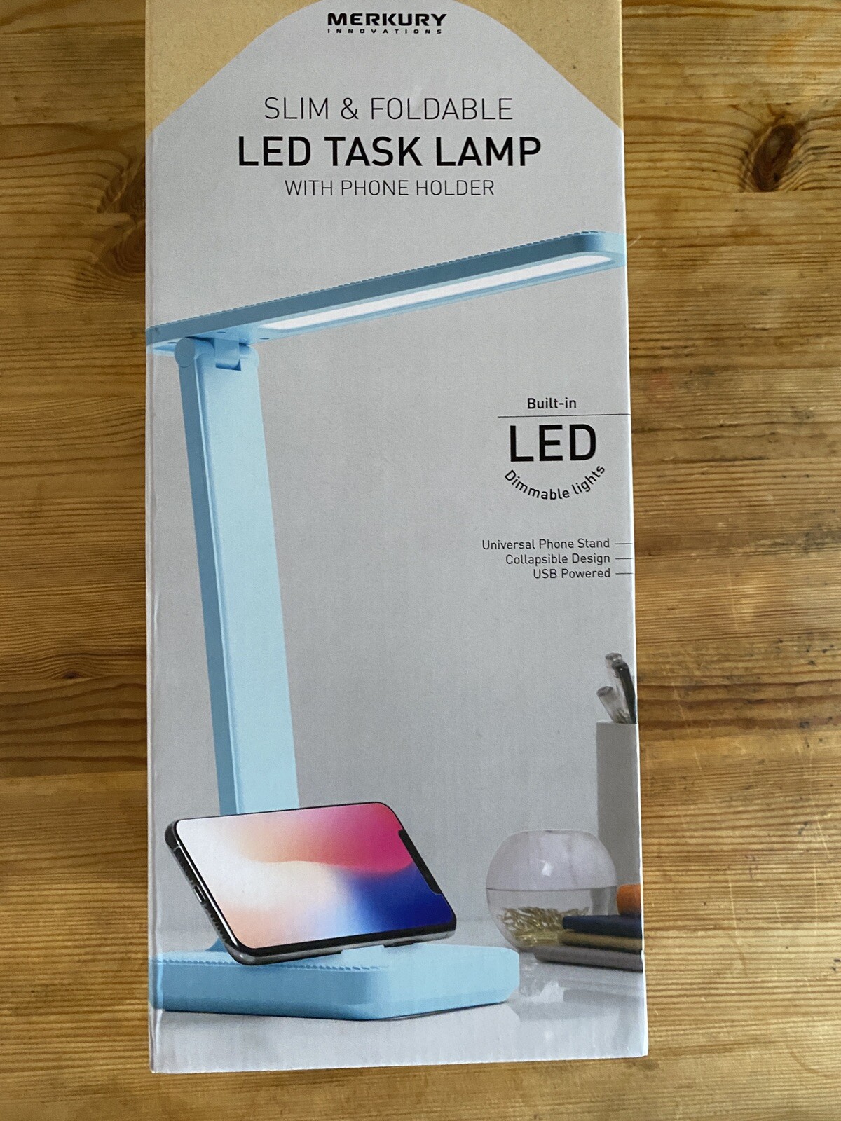 MERKURY FOLDABLE LED TASK DESK LAMP W PHONE STAND-USB POWERED 3 Lvl ...