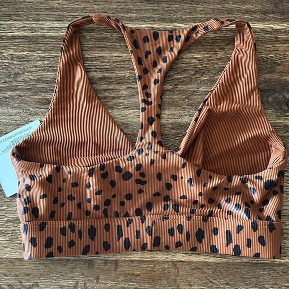 NWT BEACH RIOT brown spotted sports bra small | eBay