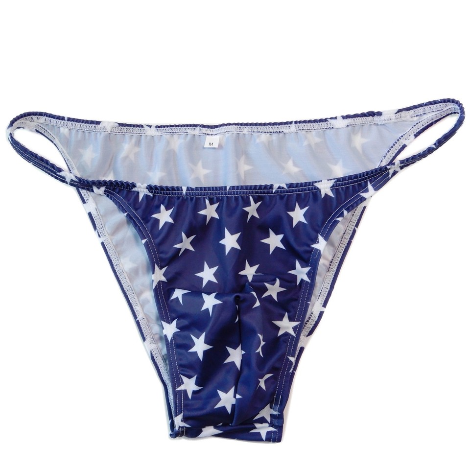 K377 PW String Bikini String Narrow waist Body Posing Flag Stripes ...