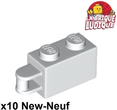 LEGO 10x Brick Modified 1x2 Handle BAR Grip Hinge White/White 34816 ...
