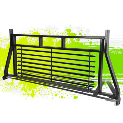 PICKUP TRUCK CAB WINDOW GUARD HEADACHE RACK COATED BLACK FOR 99-17 ...