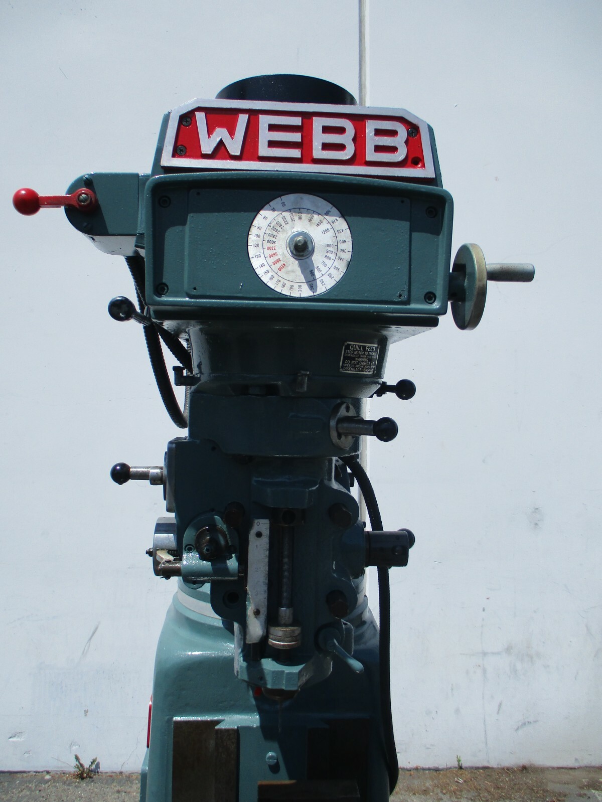 WEBB CHAMP VARIABLE SPEED" 10 X 50" MILLING MACHINE W/ CHROME WAYS NICE ...