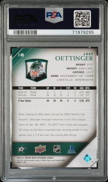Jake Oettinger 20-21 UD Extended Series #T-90 - Young Guns 05-06 Retro ...