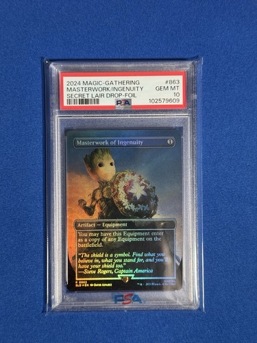 GROOT MASTERWORK OF INGENUITY 2024 MTG MARVEL SECRET LAIR FOIL #863 PSA ...