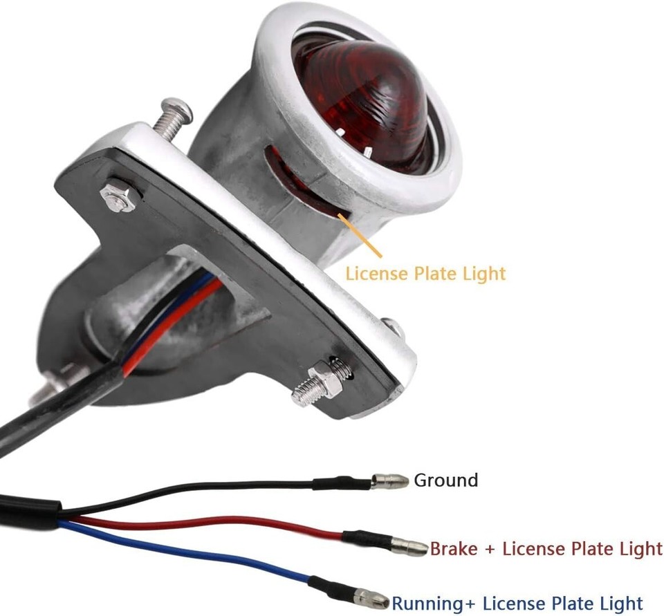Vintage Motorcycle Tail Light Brake Stop Rear Lamp Universal For Harley ...