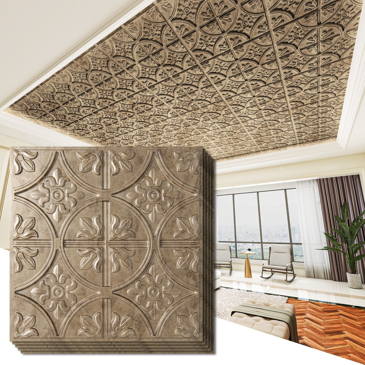 Retro Ceiling Tiles Tin Ceiling Tiles | Pattern 105 | Vintage Gothic