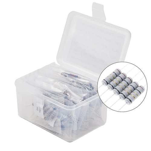 2W 250PCS Carbon Film Resistor Kit 25 Values 0.68Ω-1MΩ for DIY Projects ...