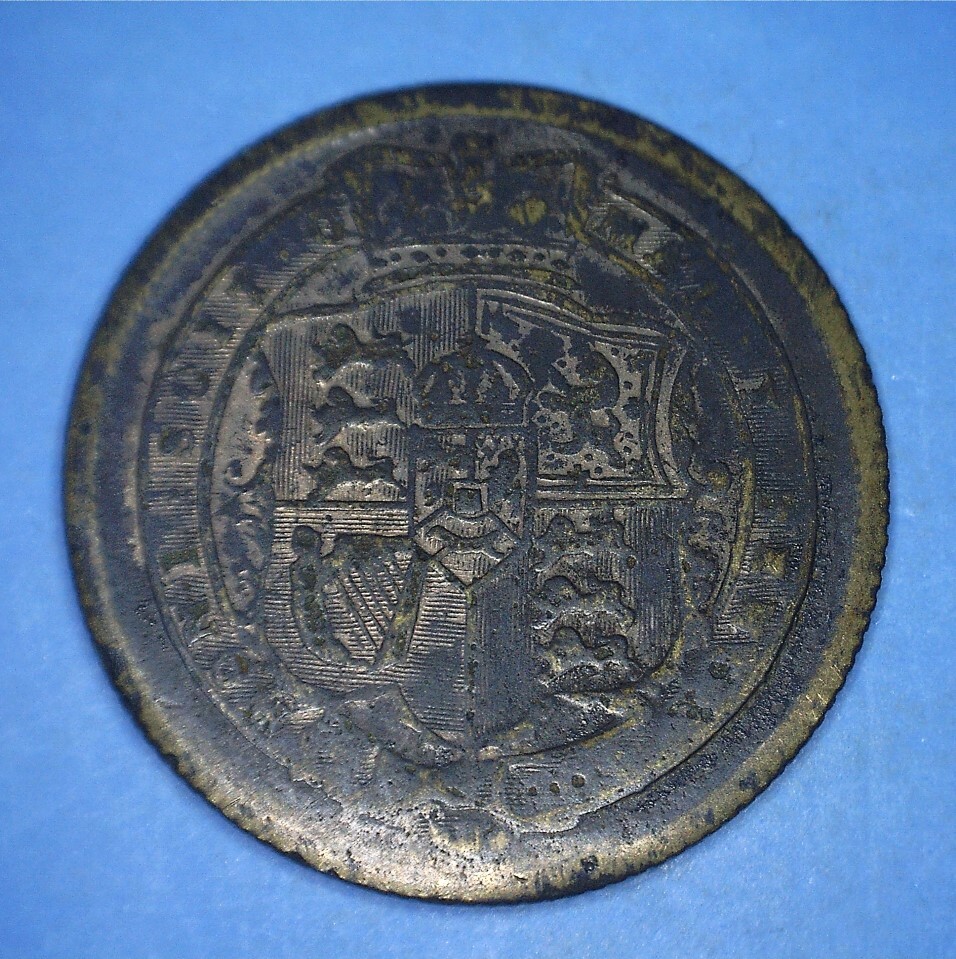 1817 BRITISH SHILLING SIZE WHIST COUNTER IN DARKENED BRASS ALLOY ...