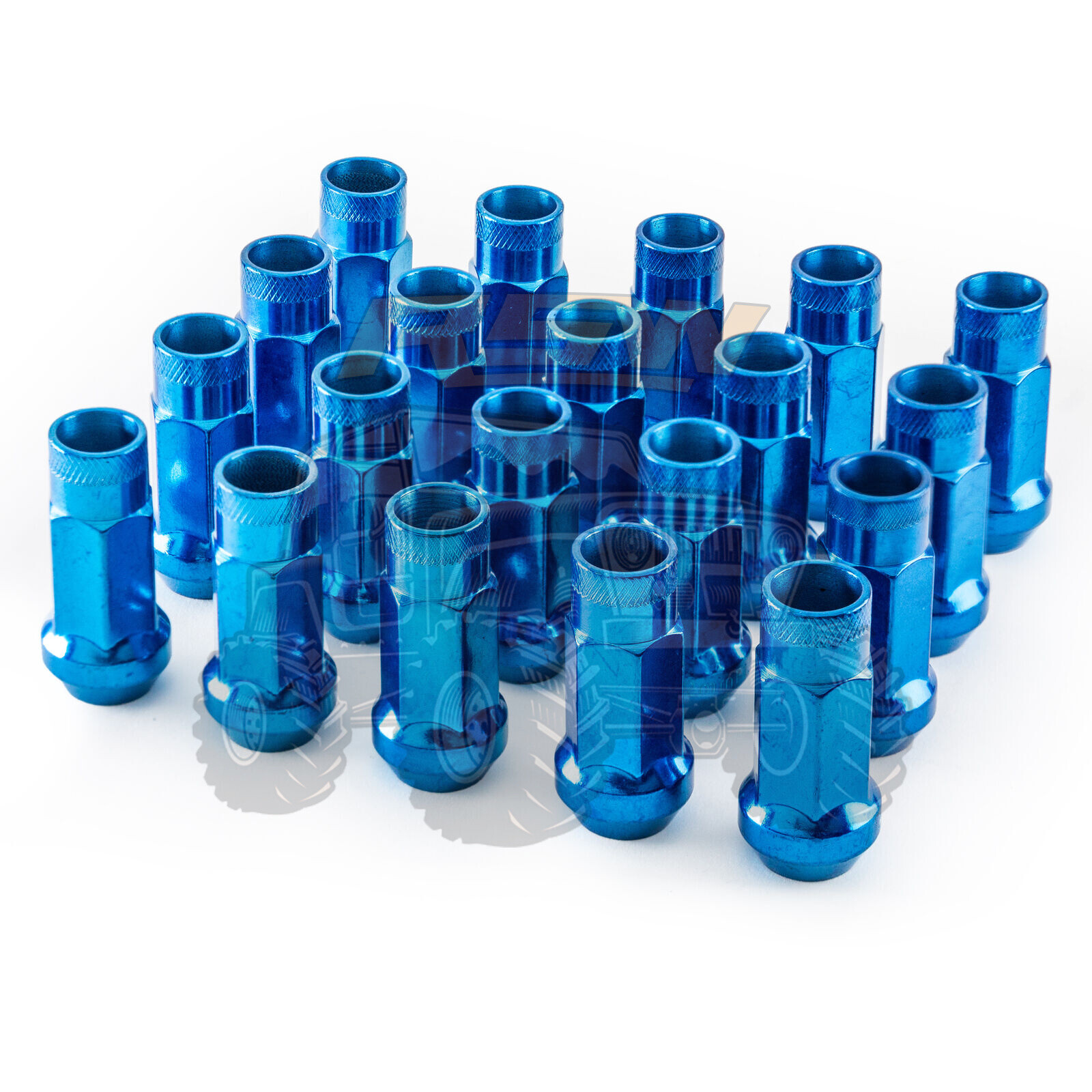 RSW 20 Pcs Open End 1/2"X20 Lug Nuts Hyper Blue Wheel Rim Nut Set Jeep ...
