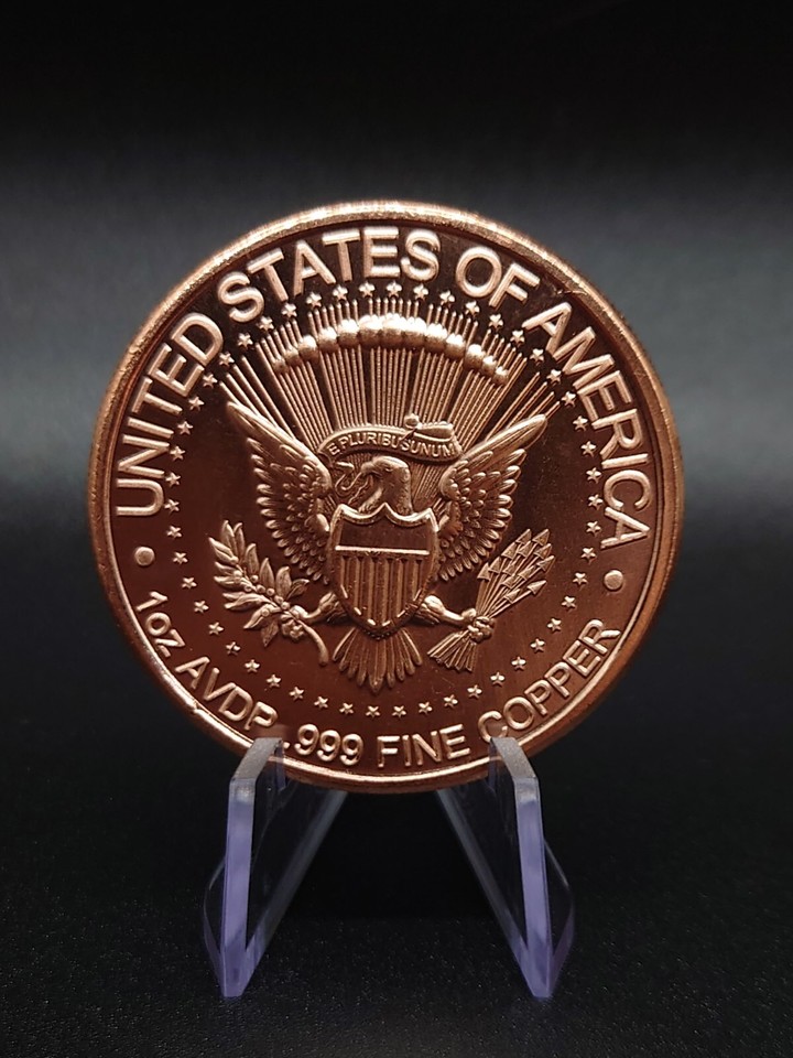 1964 Kennedy Half Dollar 1 oz .999 Pure Copper Round Collectible Coin ...
