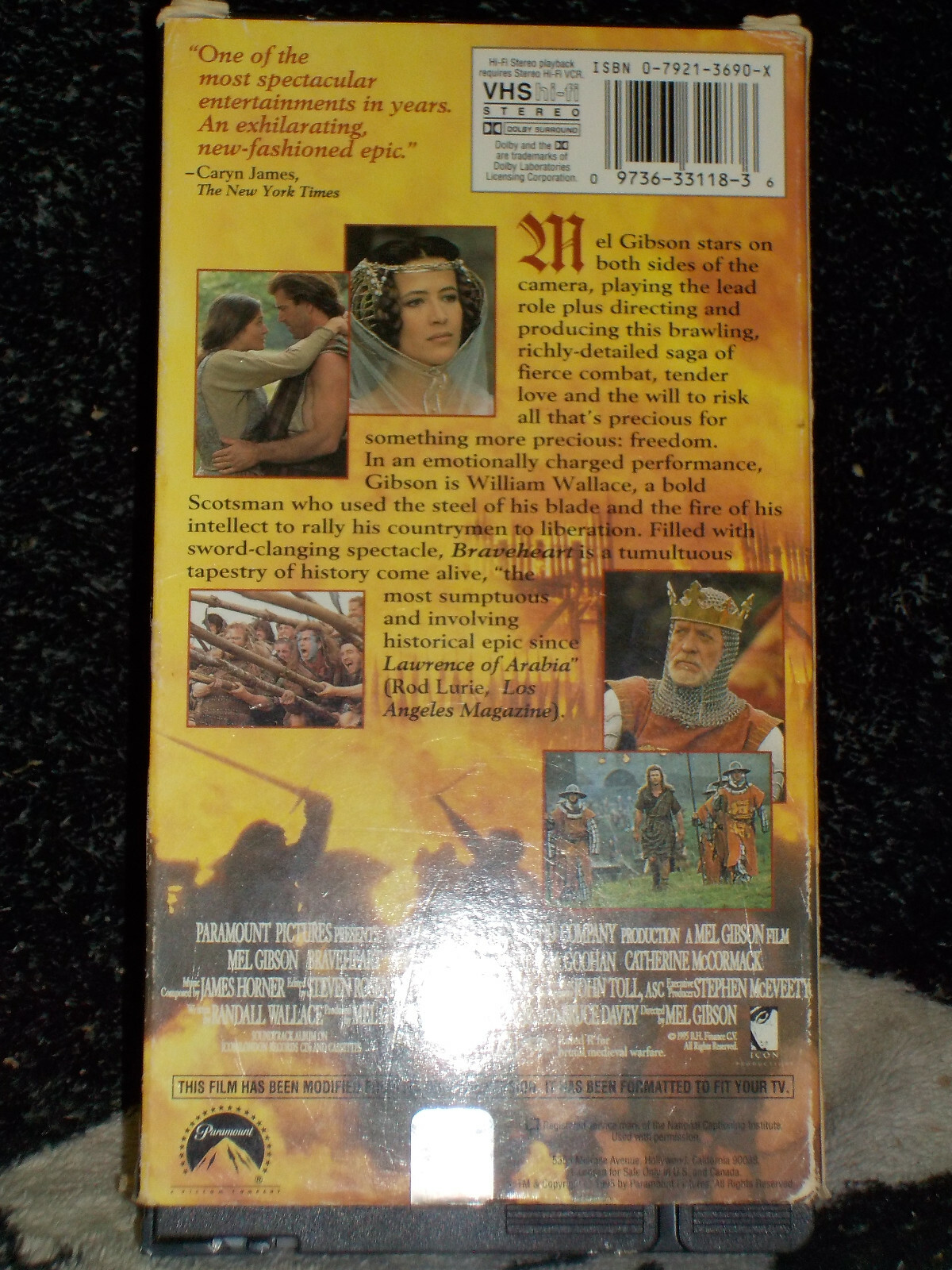 Braveheart VHS Tape Mel Gibson Free Shipping | eBay