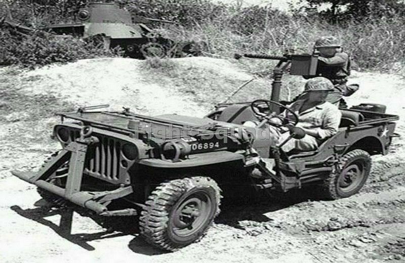 WW2 Picture Photo Pacific 1943 Jeep Browning M1919 machine gun 2349 | eBay