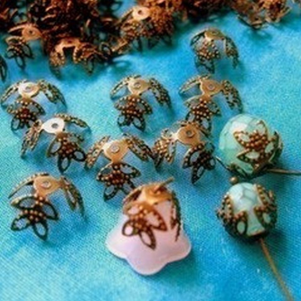 Antiqued Copper Filigree Bead Caps Vintage Bohemian Style 6mm - 42mm ...