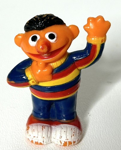 Vintage Ernie Figure 1985 Muppets Inc Sesame Street Yellow Toy 3 ...