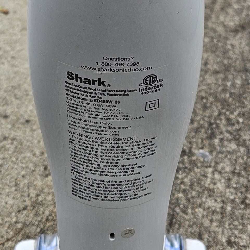 Shark Sonic Duo Scrubbing KD450W Carpet Hard Floor Cleaner 180 Swivel ...