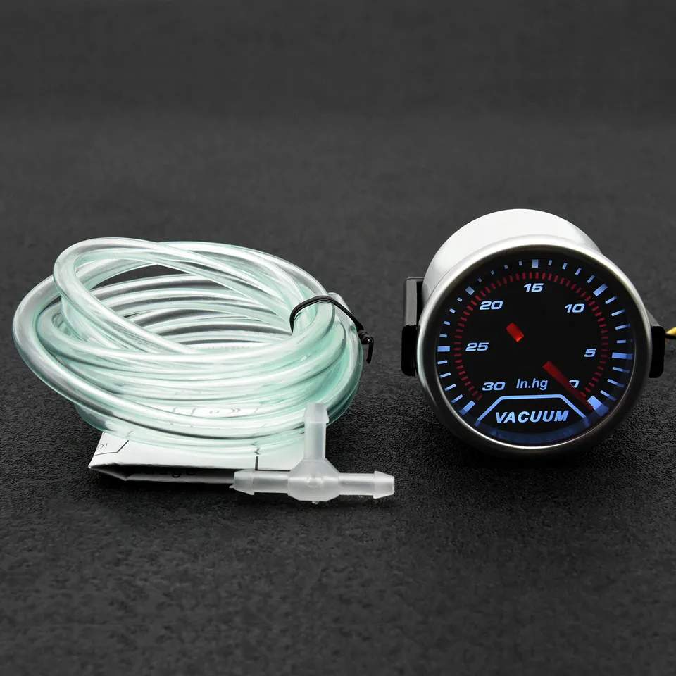 Universal 2"52mm Car Vacuum Gauge -30~0 in.Hg Meter Auto White LED ...