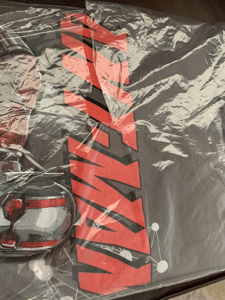 ANT MAN Marvel Grey T Shirt size XL New In Sealed Bag Red Letters | eBay