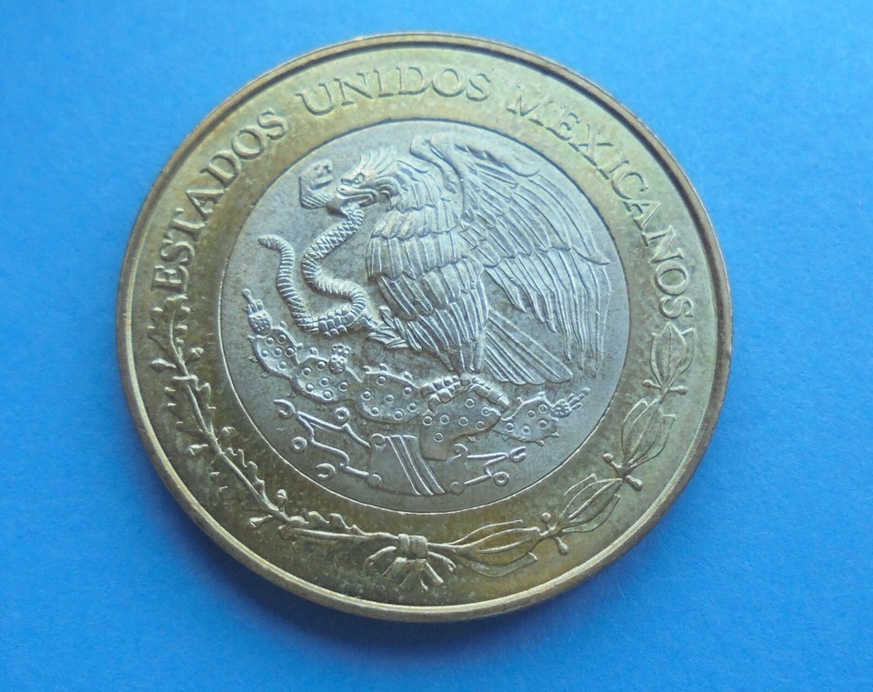 Mexico, 10 Nuevo Pesos, 1998 Bi-Metallic, A/Uncirculated. | eBay