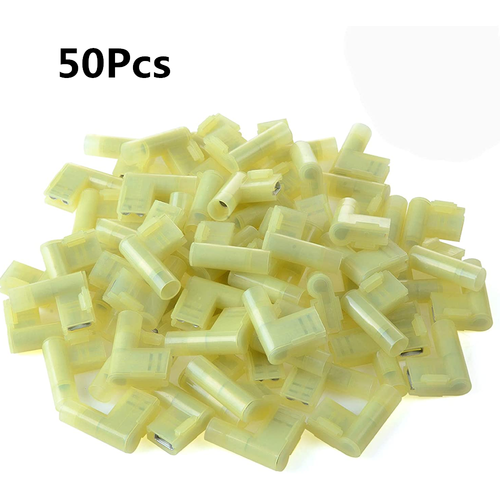 50x Flag-Type Terminal Nylon Fully Insulated Quick Crimp Wire Connector ...