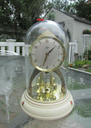 STAIGER 8 DAY 6" TALL ANNIVERSARY w/PENDULUM WIND-UP SHELF CLOCK W ...