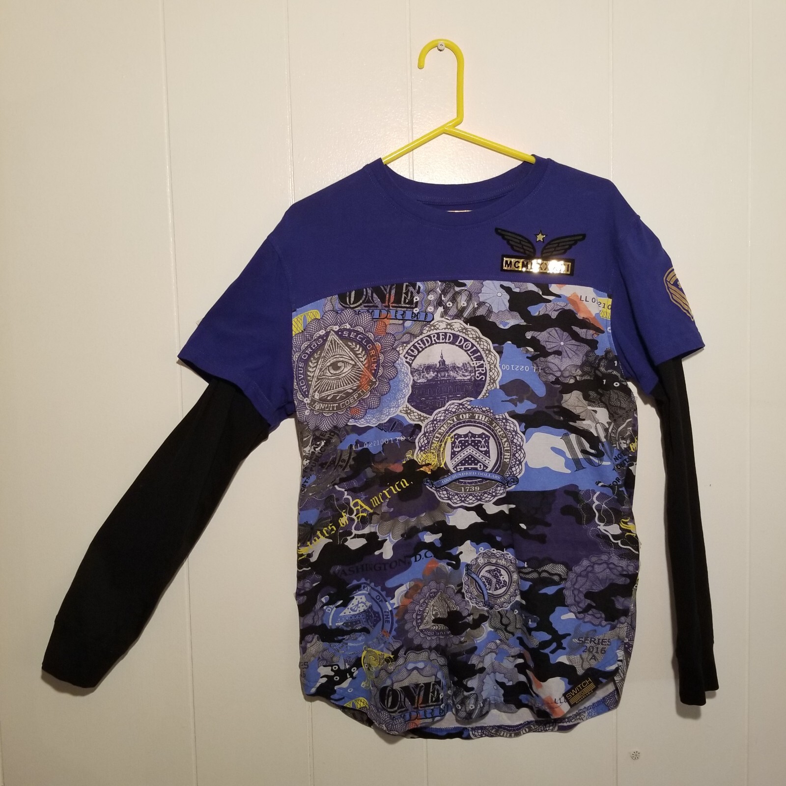 States Of America SWITCH REMARKABLE Men's Shirt Blue M - Gem