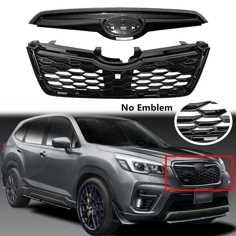 For 2019 2020 2021 Subaru Forester Front Bumper Gloss Black Honeycomb ...
