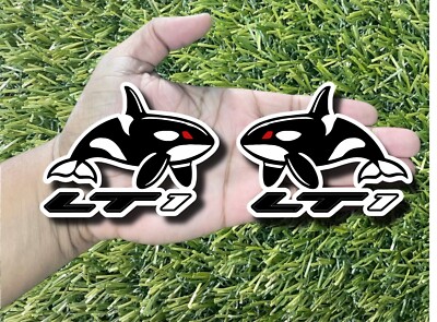 Red Eyes LT1 Orca/Whale Custom Emblem Badges Black on White Performance ...