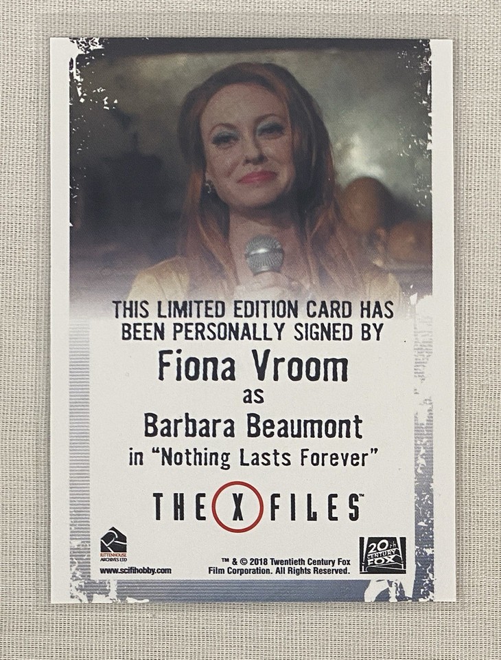 Fiona Vroom as Barbara Beaumont The X Files Seasons 10 & 11 Autograph ...