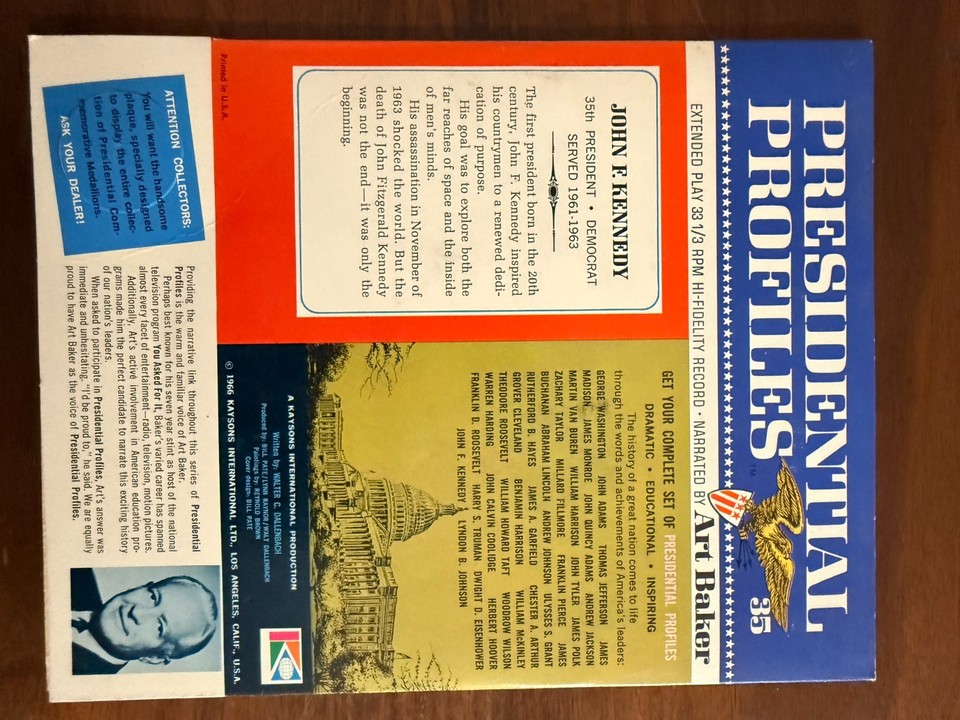 PRESIDENTIAL PROFILES - John F. Kennedy EP HiFi Record | eBay