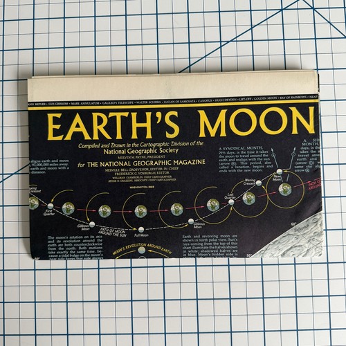 VTG National Geographic Magazine 1969 The Earth’s Moon Map Space Poster ...