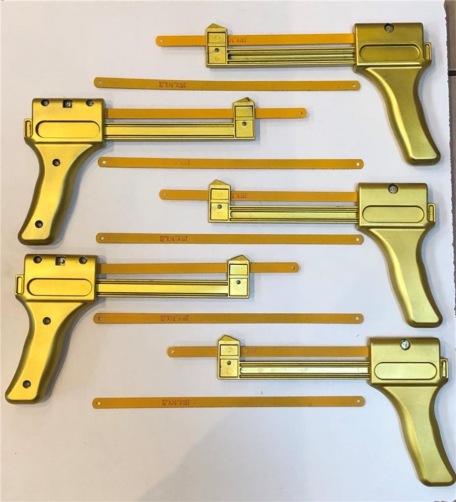 5x Quick Pistol Grip Hacksaw Hack Saw with 18T 12" Blades Spring Loaded ...