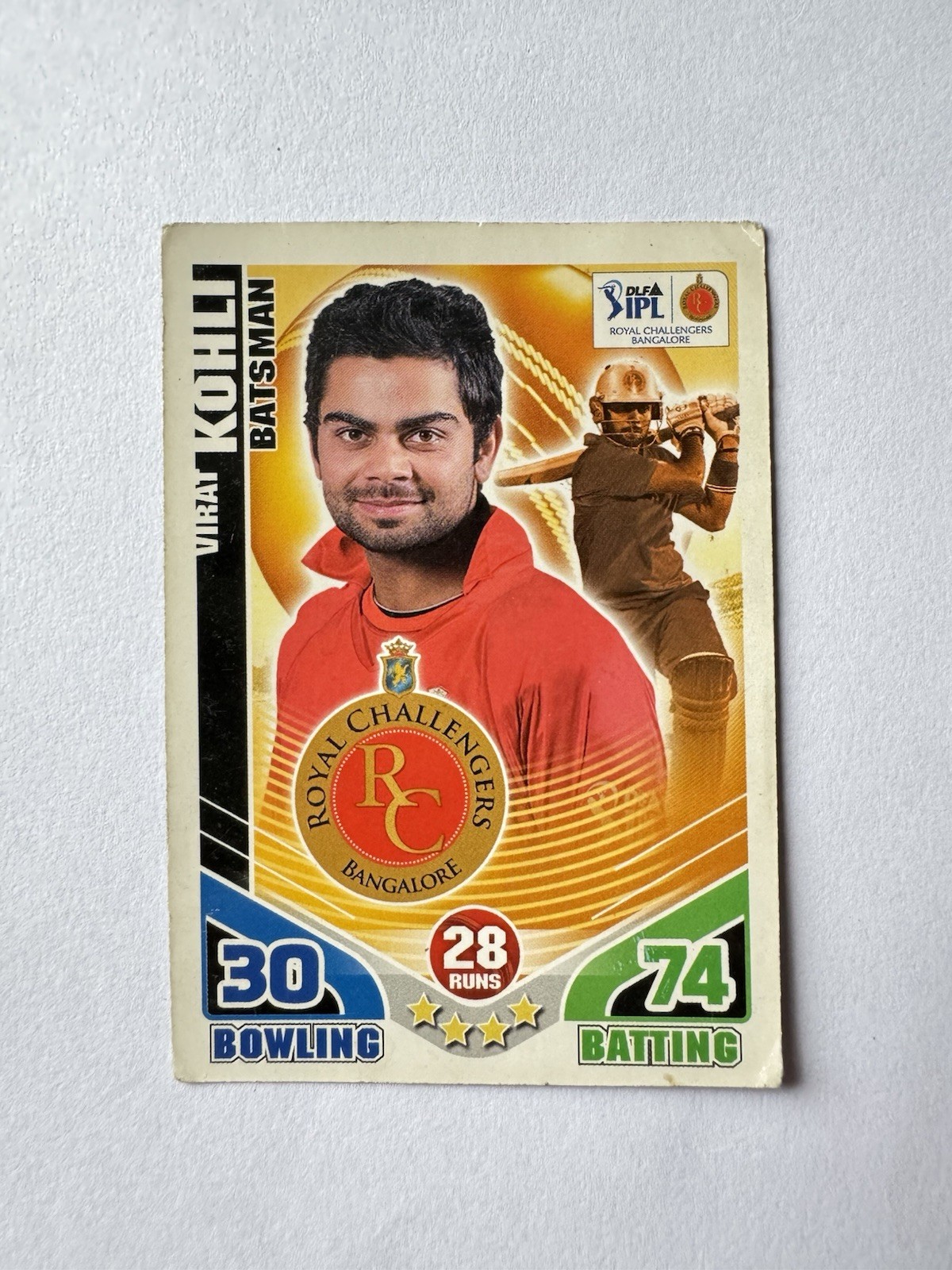 TOPPS CRICKET ATTAX VIRAT KOHLI BASE CARD 2011 ( GOOD ) Rookie Base ...