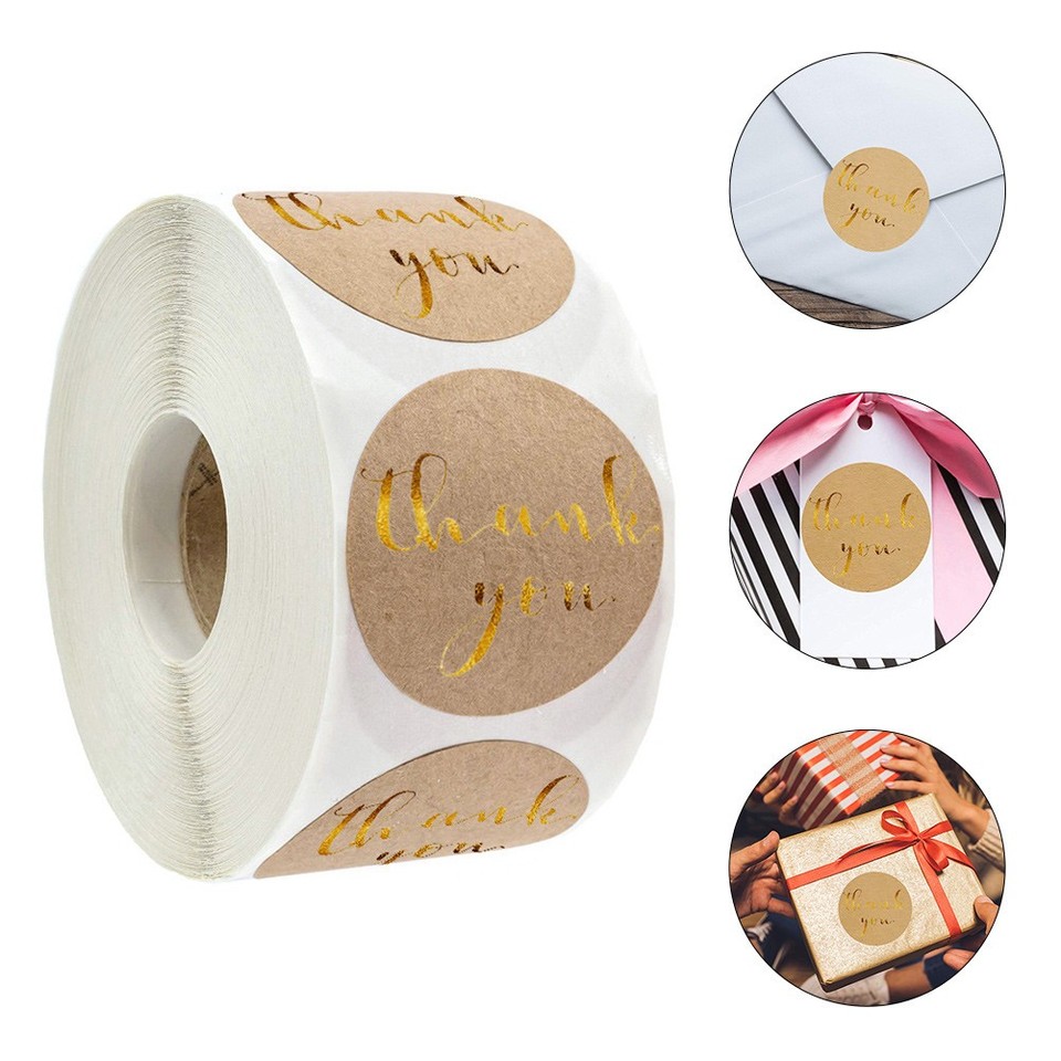 500 Pcs Paper Gift Label Stickers Thank You Sealing Sticker for Party ...