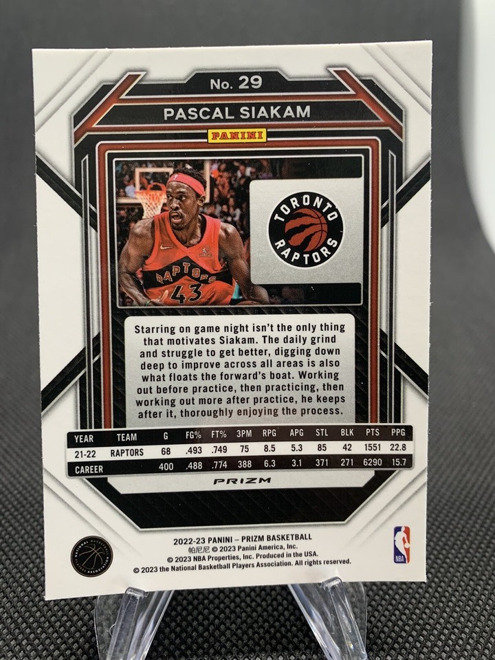 2022-23 Panini Prizm Pascal Siakam Red Cracked Ice Prizm Color Match ...