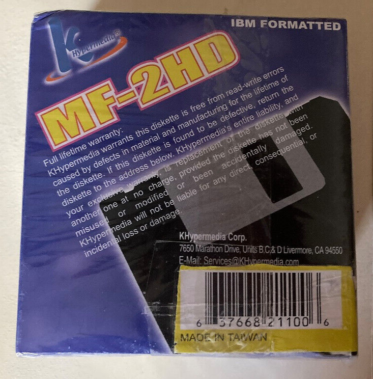 KHYPERMEDIA MF-2HD IBM FORMATTED 1.44MB 3.5" 10 PACK FLOPPY DISKETTES ...