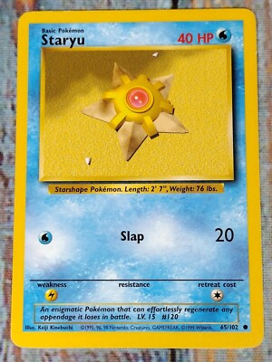 Pokemon Card Staryu 65/102 Base Set Basic Common 1999 (#3) | eBay
