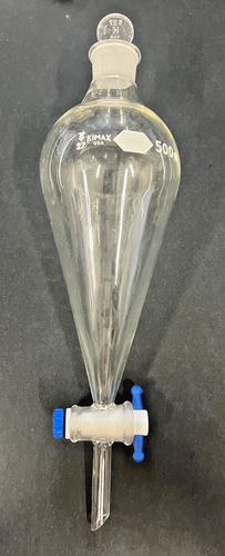 Kimax 29048-500 500mL Squibb Separatory Funnel with Stopcock and Stopper | eBay