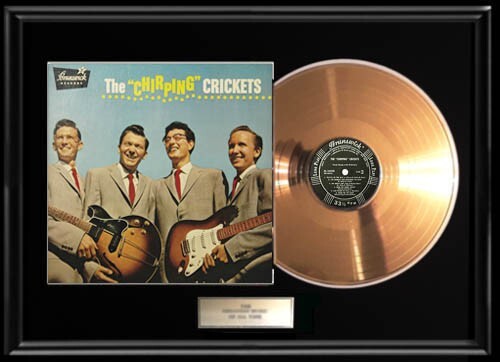 BUDDY HOLLY CHIRPING CRICKETS GOLD RECORD LP ALBUM RARE NON RIAA AWARD ...