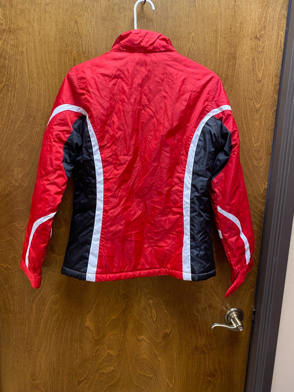 Women's "CB" red, black and white snow jacket no hood… - Gem