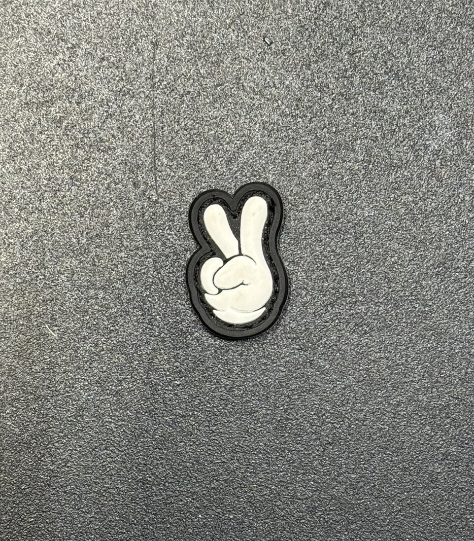 MICKEY Mouse Peace Sign Hand PFAB DESIGN RE Patch PVC MM PFABDESIGN ...