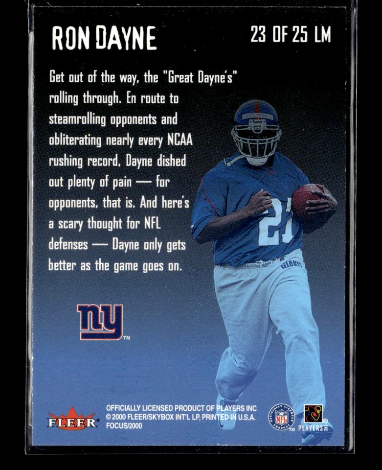2000 Fleer Focus Last Man Standing #23 LM Ron Dayne New York Giants | eBay